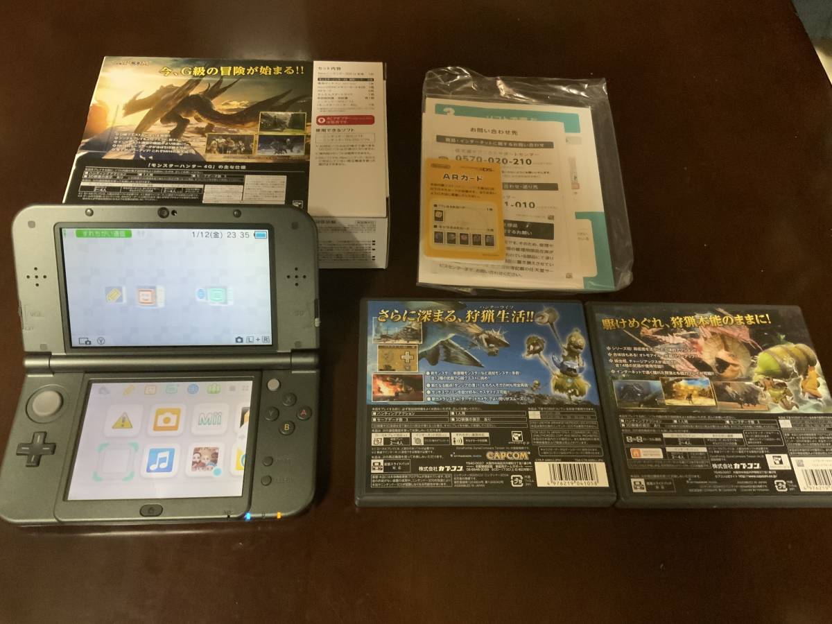 日本代購代標第一品牌【樂淘letao】－中古品 動作品 Newニンテンドー3DS LL モンスターハンター4Gスペシャルパック ソフトMH3G・MH4付き 注：MH4G欠品