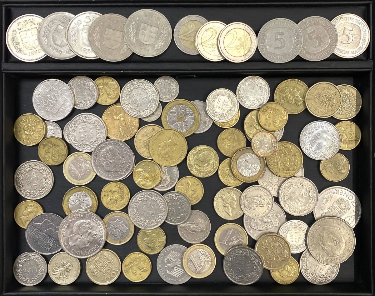 Yahoo!オークション - A#5249 外国銭 高額硬貨 銀貨 スイスフラン マル...