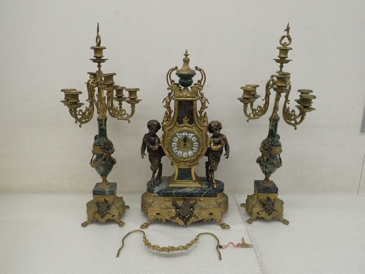 D248-140-140-140 イタリア製 Lancini 機械部ドイツ製 フランツヘルムレ＆サン FHS社 ブロンズ置時計/燭台 アンティーク 大理石(一般)｜売買されたオークション情報 ...