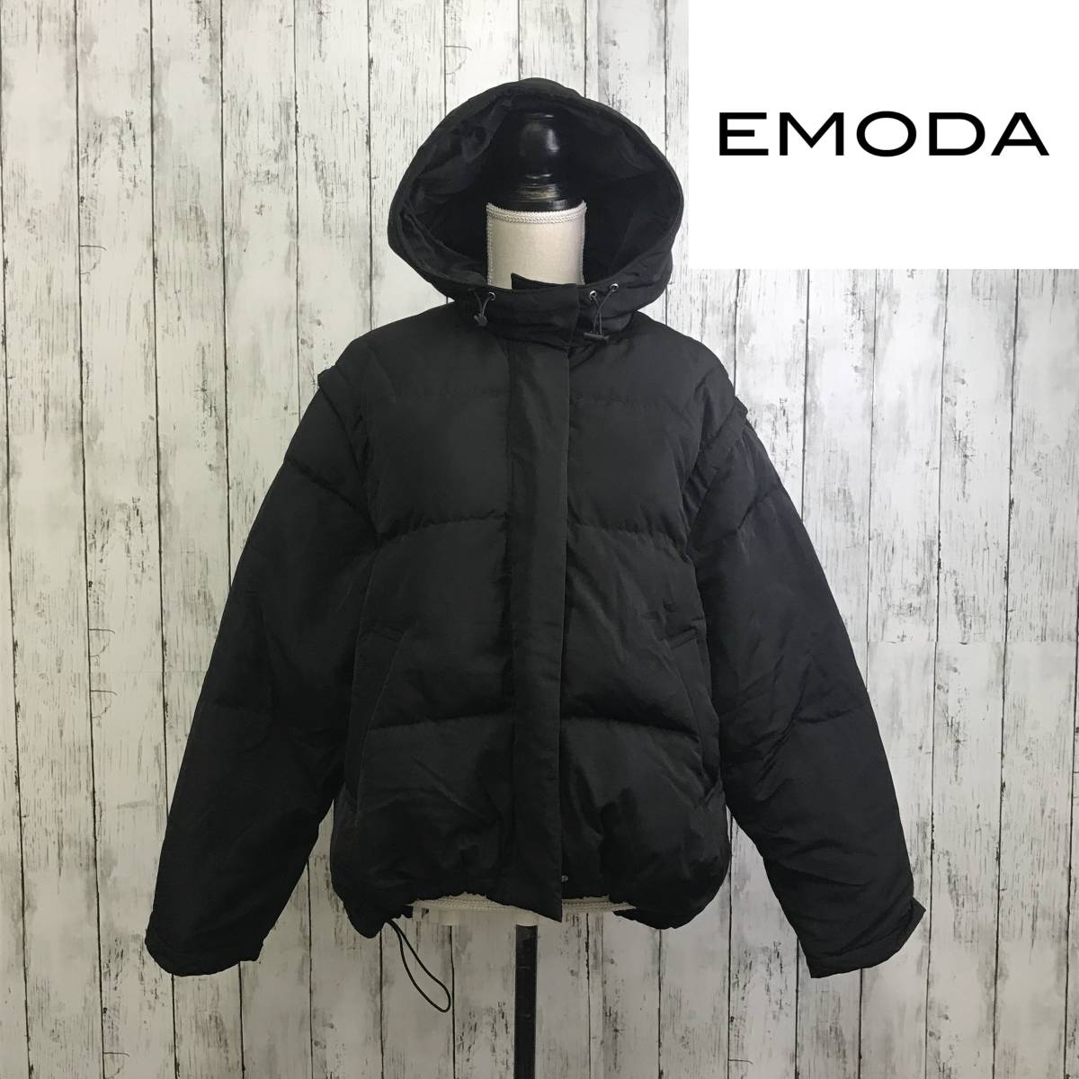 Yahoo!オークション - EMODA エモダ 2WAYオーバーフードダウン Fサイズ...