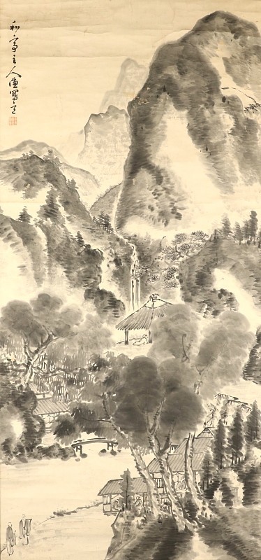 Yahoo!オークション - 4317 【真作】滝和亭 山水画 肉筆 中国画 鉄翁祖...