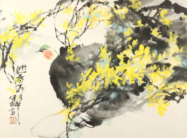 Yahoo!オークション - 4206 【真作】袁波 花鳥図 肉筆 中国画 半耕 中...