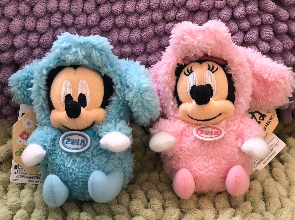 ディズニー ぬいぐるみバッジ 2018 戌年 干支 ミッキー ミニー ディズニー ぬいぐるみバッジ 2018 戌年 干支 ミッキー ミニー