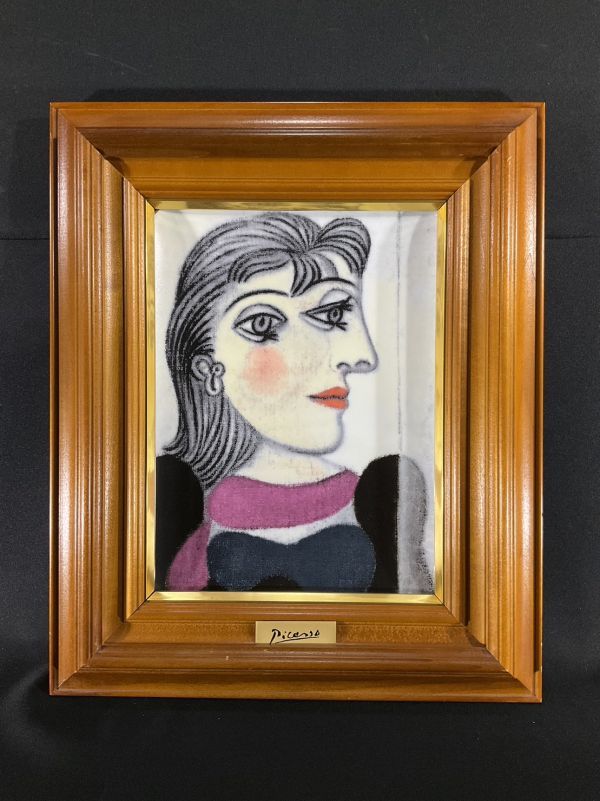 真作□陶板画□パブロ・ピカソ Pablo Picasso □「ドラマールの 真作□陶板画□パブロ・ピカソ Pablo Picasso □「ドラマールの