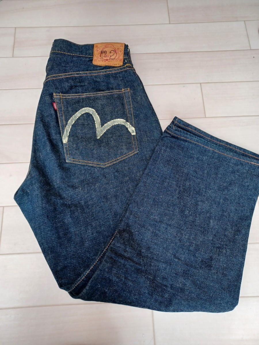紺 EVISU Lot 2002No2 33×35 日本製 エヴィス エビス イエロー ペンキステッチ ジーンズ デニムパンツ ジーパン デニム パンツ(W35)｜売買されたオークション情報 ...