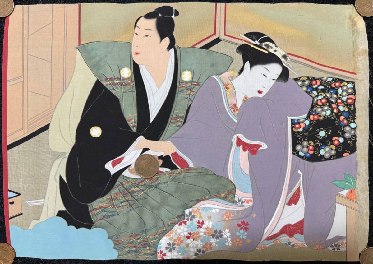 真作江戸期肉筆春画 浮世絵 艶本 枕絵 秘画 裸婦 男根 春宮図 絹本 サイズ約345x245cm 8人物、菩薩|売買されたオークション情報、yahooの商品情報をアーカイブ公開