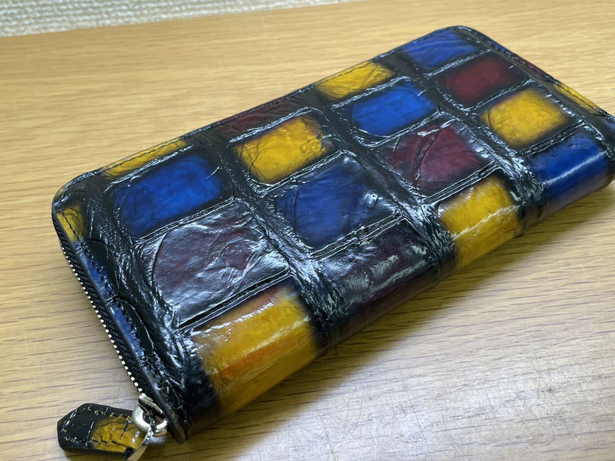 1円シャム 鰐 宝石革 クロコダイル 長財布 ラウンドファスナー 目地染め ハンドメイド 手染め 腹革 ワニ革 一枚革 実物写真 財布(長財布（小銭入れあり）)｜売買されたオークション情報 ...