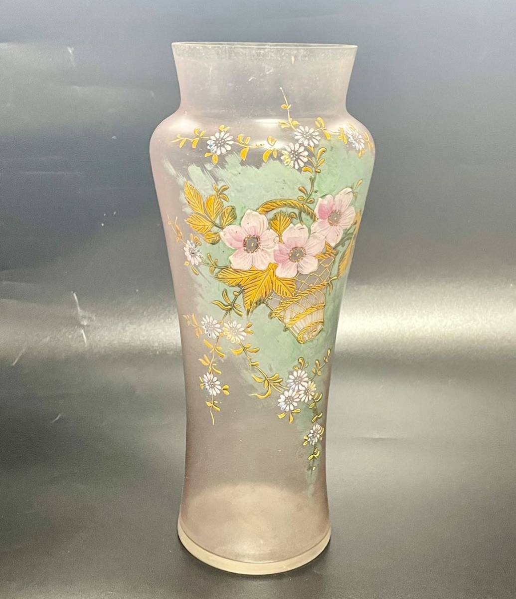 Yahoo!オークション - 大型30cm ルグラ legras エナメル彩 花紋 花瓶 ...