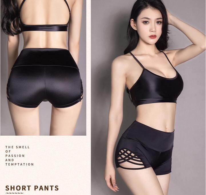 Yahoo!オークション - 857(BK)ショーツ 光沢 ピカピカ アイスシルク シ...