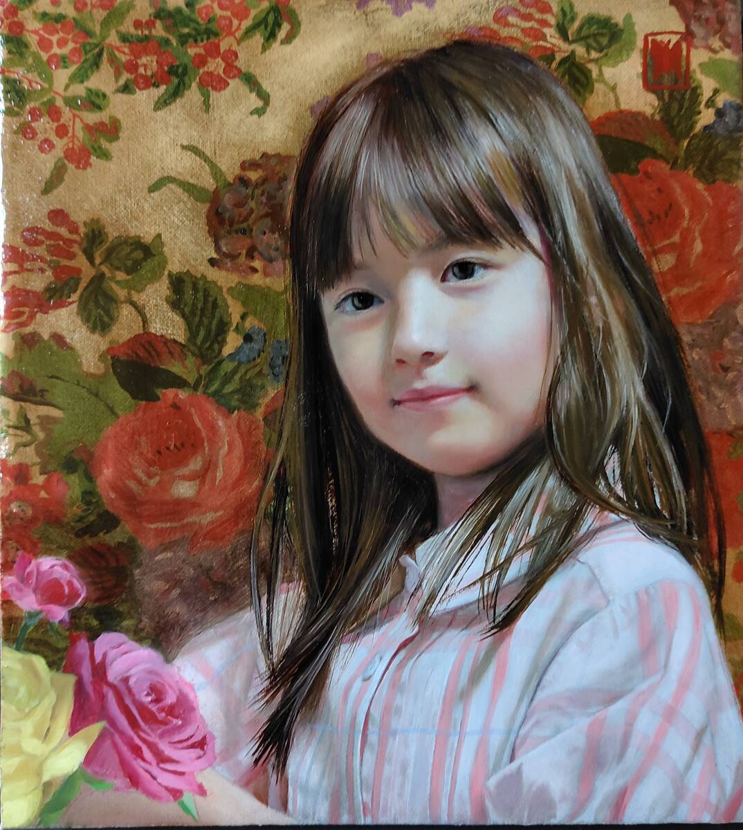 福田宏樹 新作 花と少女 Maika X Art Renewal Center 米国 準会員 Associate Living Master承認人物画|売買されたオークション情報
