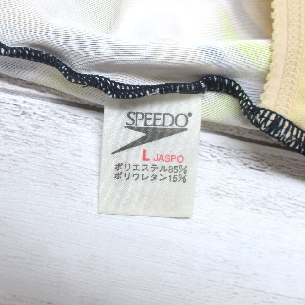 日本代購代標第一品牌【樂淘letao】－U7176★SPEEDO 水着 レディース Lサイズ ワンピース 水泳 競泳 女子 ネイビー イエロー 花柄 スイムウェア スイミング プール