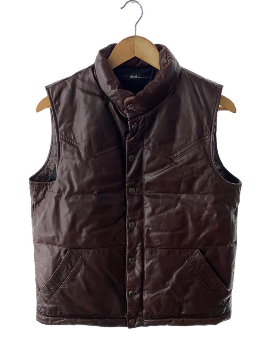 Yahoo!オークション - Haruf ダウンベスト/L/馬革/BRW