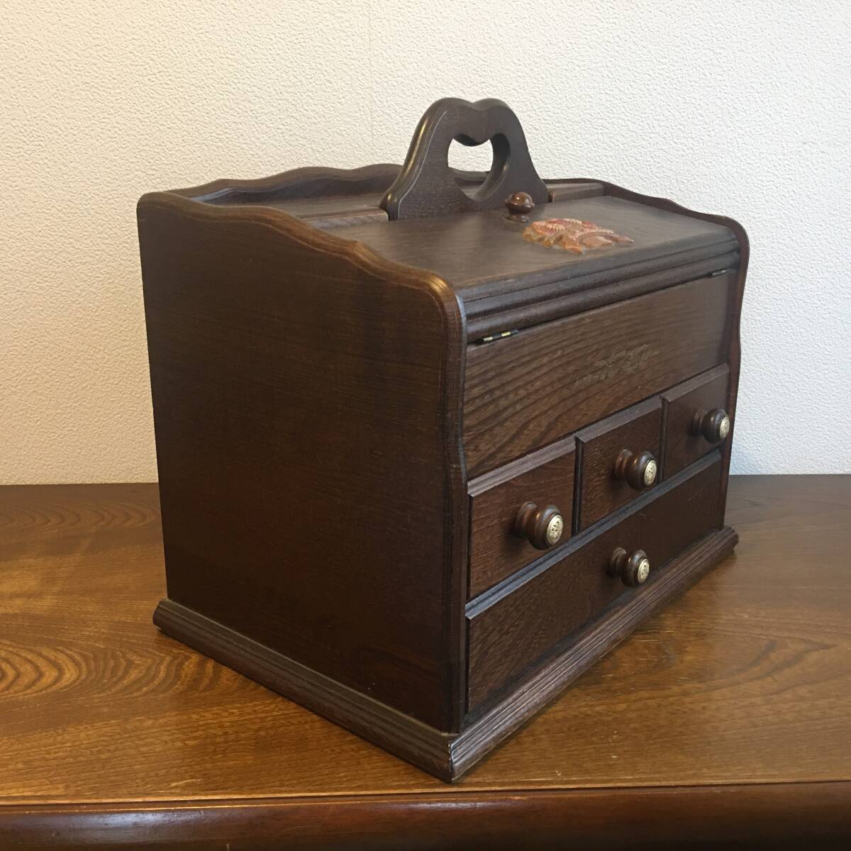 Yahoo!オークション - (SUZ) 裁縫箱 Sweet marriage 引き出し4つ+上面...