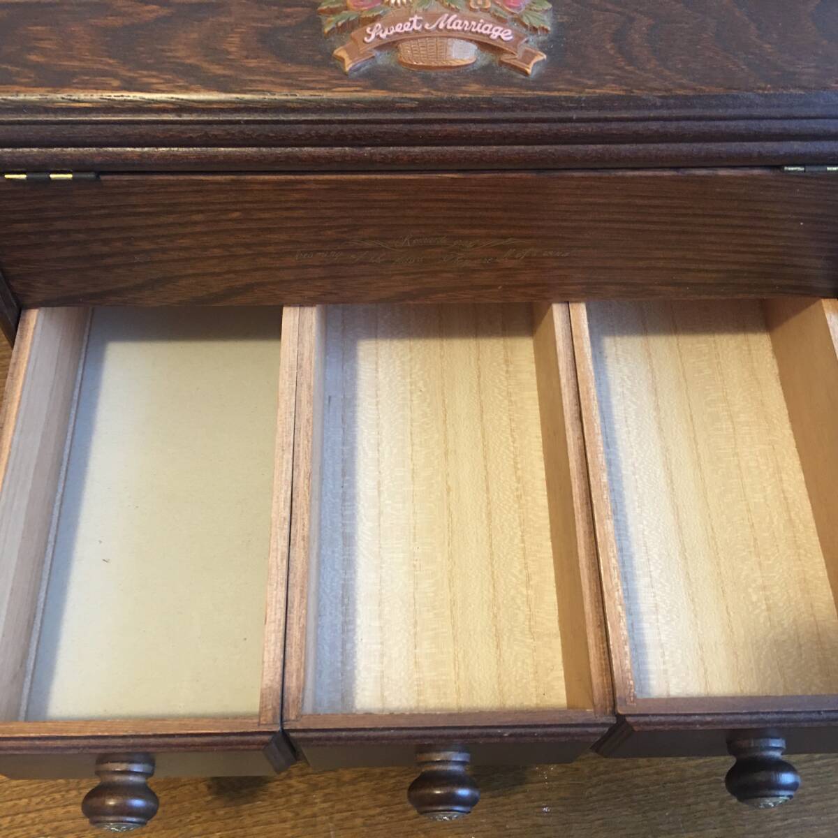 Yahoo!オークション - (SUZ) 裁縫箱 Sweet marriage 引き出し4つ+上面...