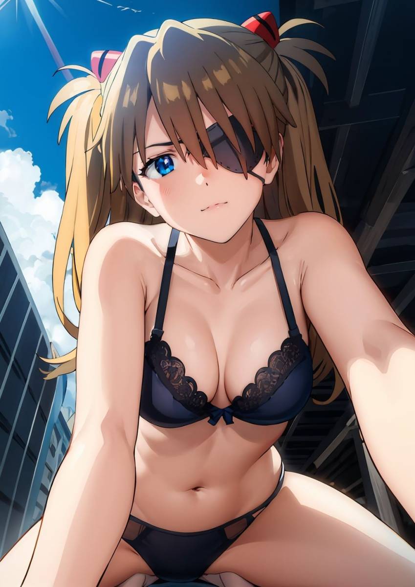 Yahoo!オークション - 591 アスカ エヴァ アニメ ファンアート 眼帯 美...