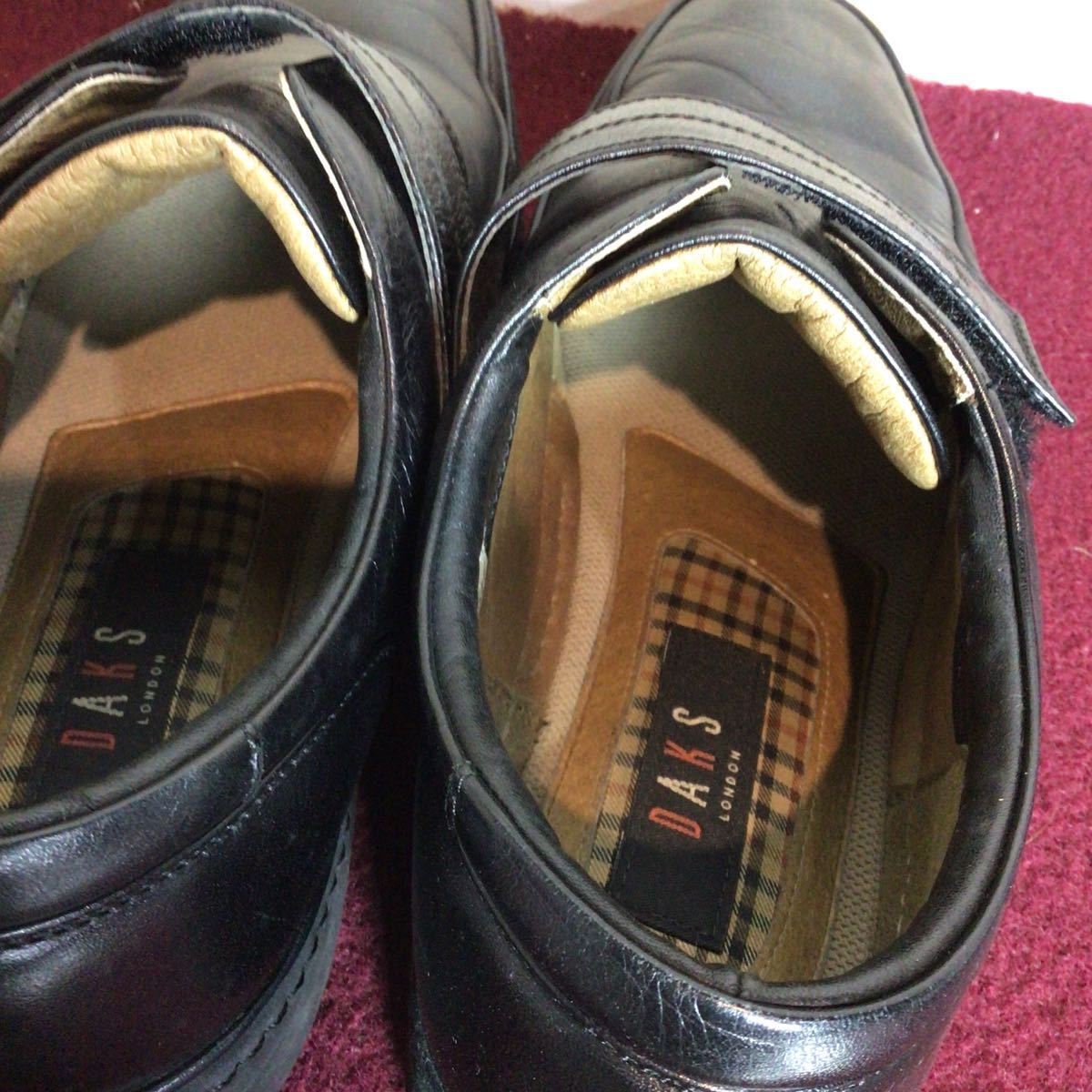 Yahoo!オークション - A-348 DAKS カジュアルシューズ 黒 ブラック 24....