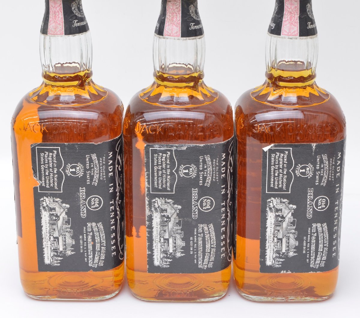 Yahoo!オークション - 未開栓 3本セット ジャックダニエル Old No.7 75...