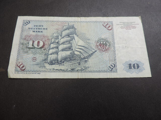 Yahoo!オークション - 西ドイツ 10マルク紙幣 ZEHN DEUTS...