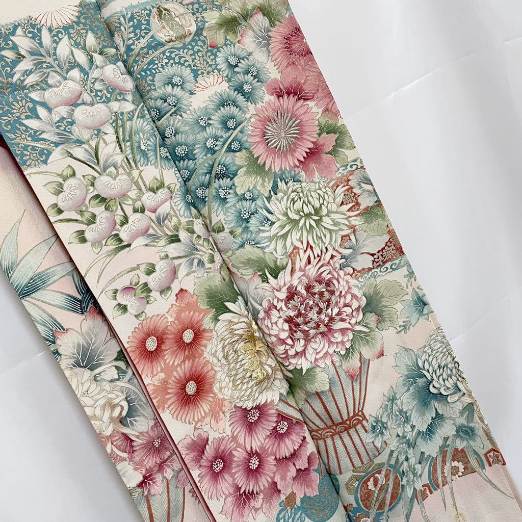 Yahoo!オークション - 【Wellriver】アンティーク 着物 華やかな 花柄 ...