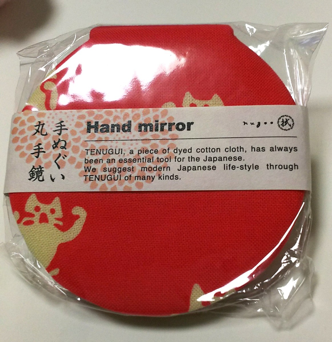 Yahoo!オークション - 5958 nugoo 注染め手拭い地 手鏡 「招きにゃんこ...