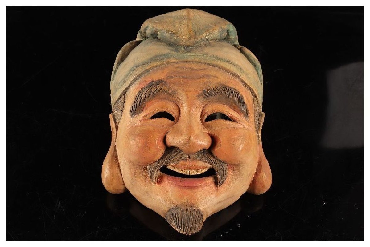 Yahoo!オークション - [URA]木彫恵比寿面/A1/5-s12-182 (検索)骨董/一...