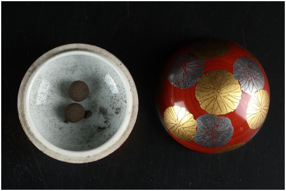 Yahoo!オークション - [URA]小野珀子 造/金襴手香合/共箱/A12/5-s12-75...