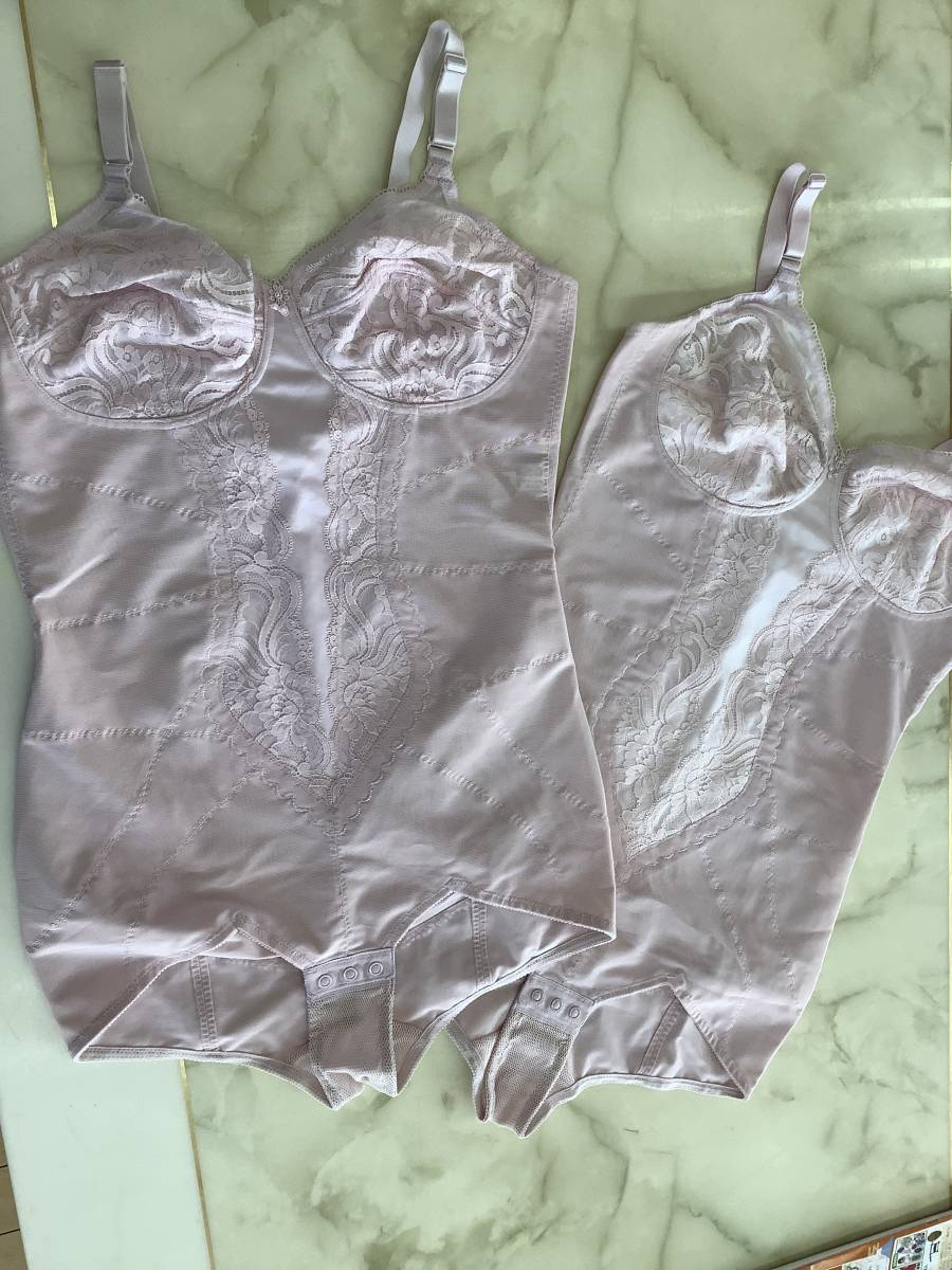 Yahoo!オークション - Y1929 ボディスーツ A80L 同色 2枚組 ピンク系 ...