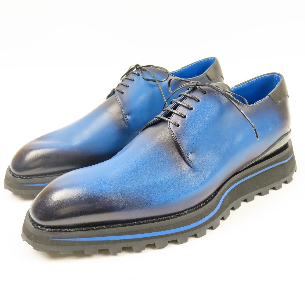 69295 1円スタート LOUIS VUITTON ルイヴィトン 品 靴 ローファー 厚底 8 27cm ゴンクール ライン ドレスシューズ レザー ブルー(男性用)｜売買されたオークション ...
