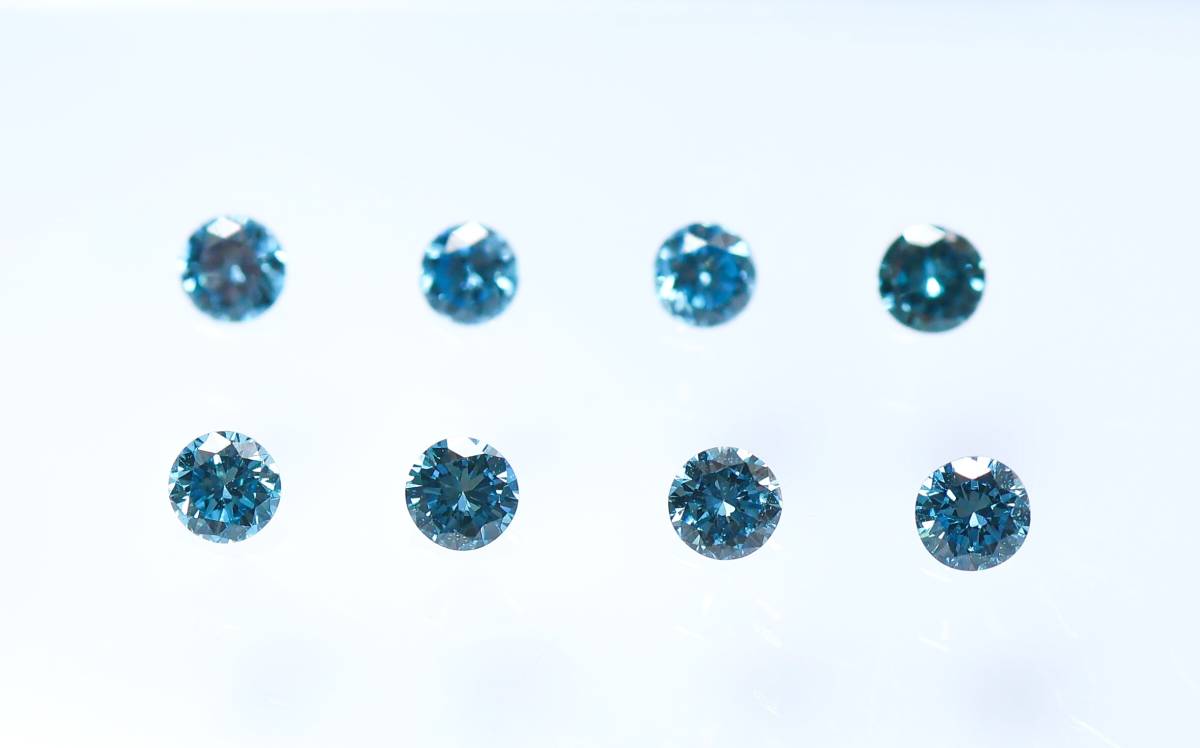Yahoo!オークション - 【100円～】8pc 計0.21ct 天然ブルーダイ...