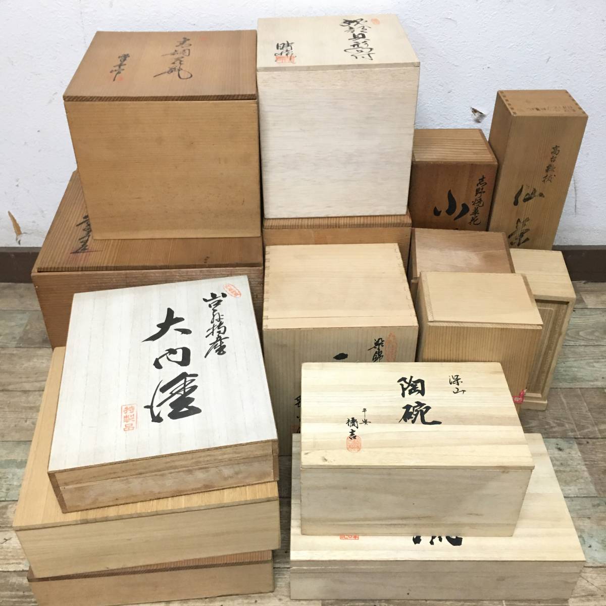 Yahoo!オークション - KI27/51 木箱 無地 空箱 まとめて15点 花瓶 花器...