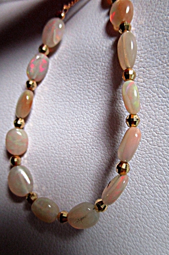 Yahoo!オークション - 【 M 】14kgf オパールハーフネックレス