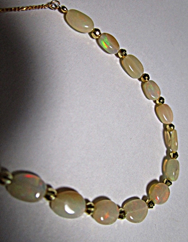 Yahoo!オークション - 【 M 】14kgf オパールハーフネックレス