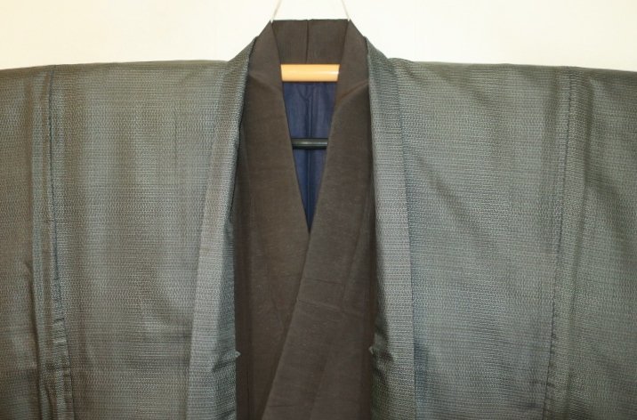 Yahoo!オークション - 壱日0814 本絹西陣織お召と銘仙 男着物羽織 裄66...