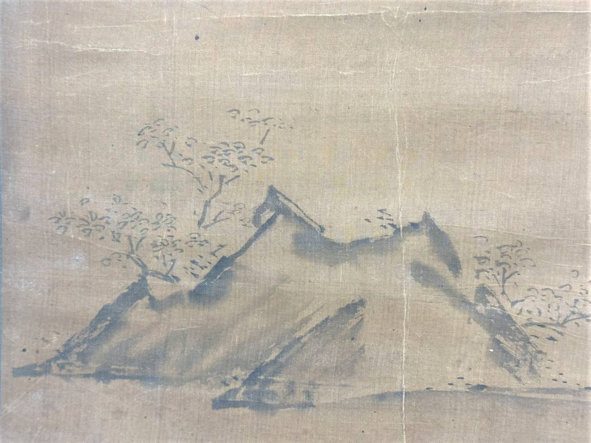 Yahoo!オークション - C121【人物画】風景画 水墨画 絹本 日本画 古美...