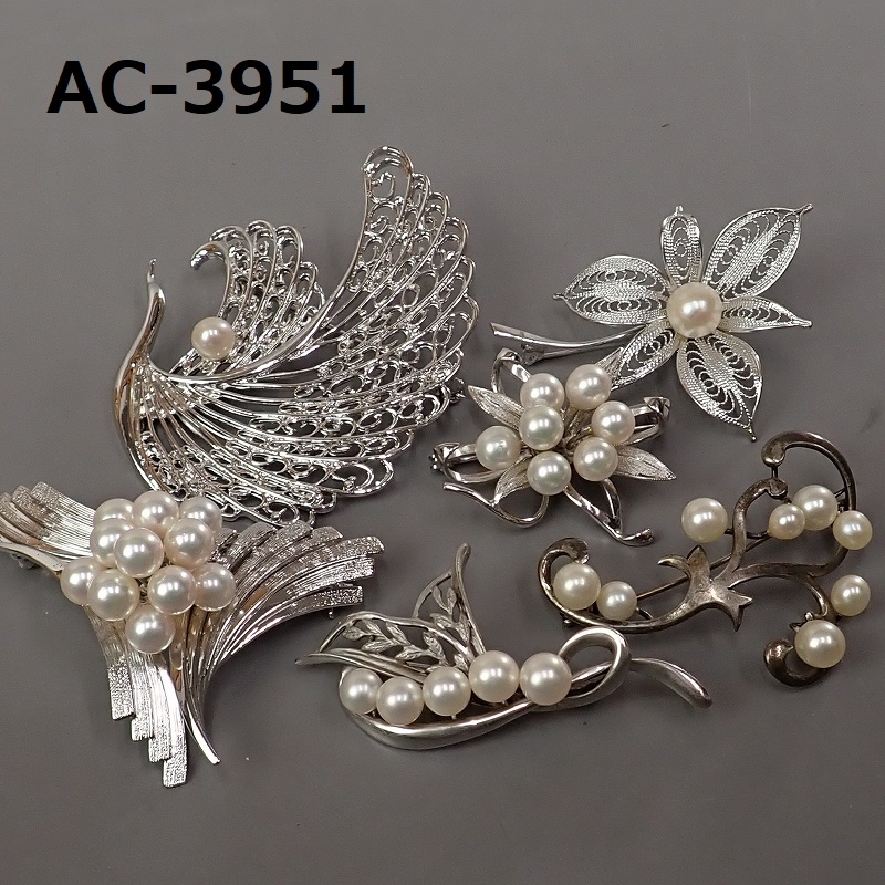 Yahoo!オークション - AC-3951 輝き良好 全て本真珠 パール ブローチ 6...