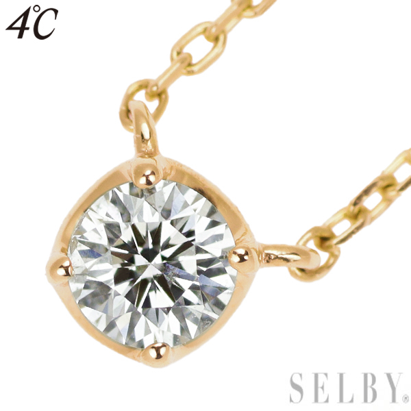 Yahoo!オークション - 4℃ K10YG ダイヤモンド ペンダントネックレス S...