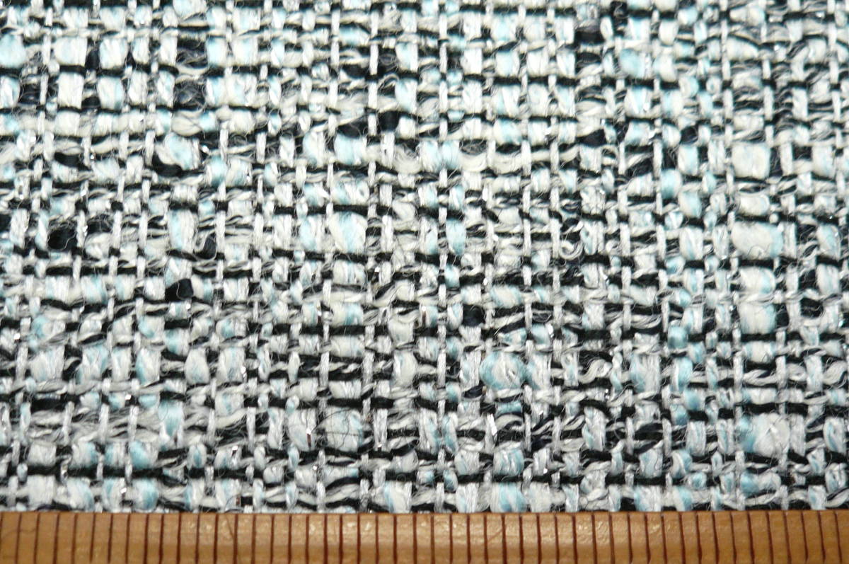 Yahoo!オークション - c069・ポリ混・水色系3m・ファンシーツイード・...