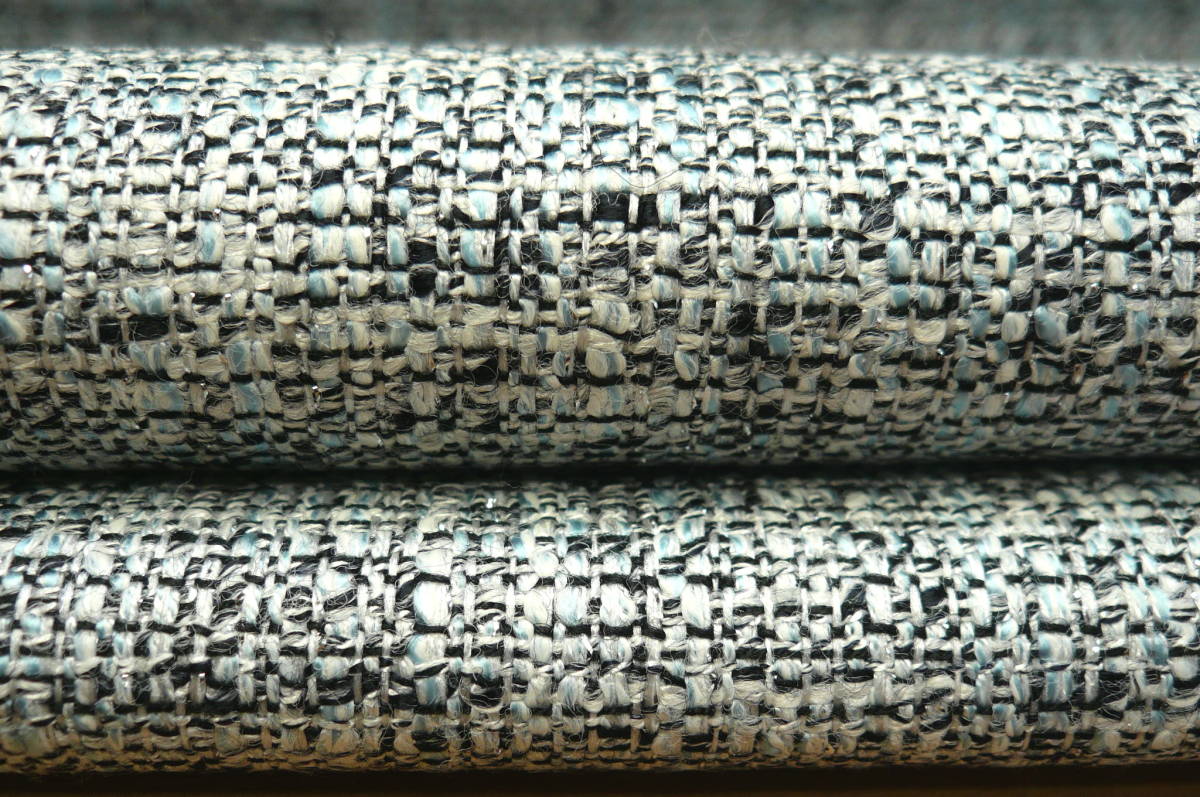 Yahoo!オークション - c069・ポリ混・水色系3m・ファンシーツイード・...