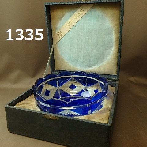 Yahoo!オークション - FK-1335 アンティーク 色被せ切子 鉢 カットガラ...