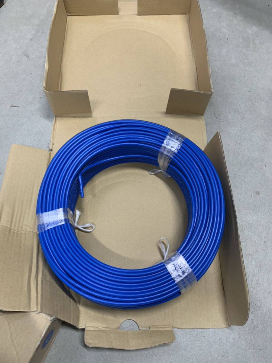 Yahoo!オークション - テイコク 電線 KIV5.5SQ 青 100m 箱入り 未使用