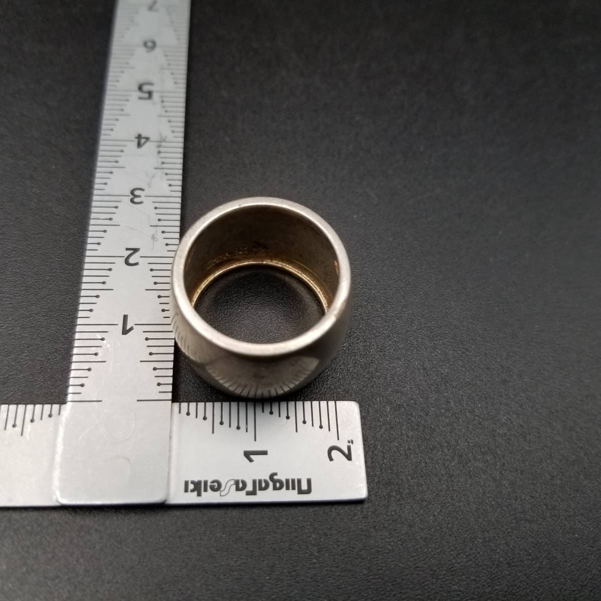 Yahoo!オークション - シンプル 幅広 バンド 装飾なし 厚め 925 ヴィン...