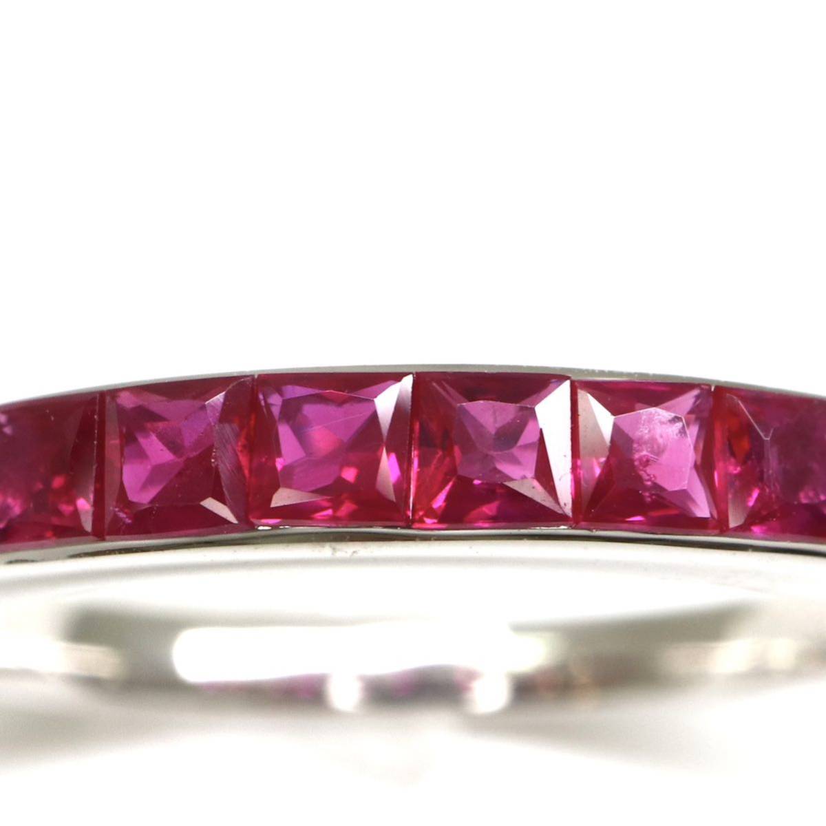 ソーティング付き K18 天然ルビー ハーフエタニティリング F 約2 3g 12号 Ruby ジュエリー Ring 指輪 Ea8 Ea8