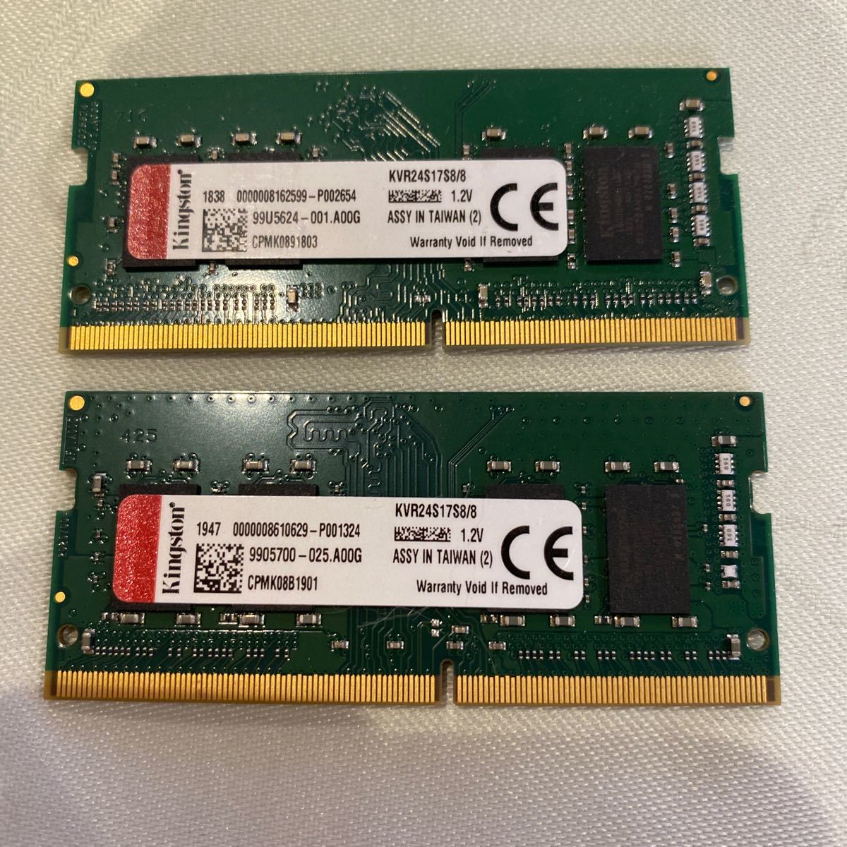 Kingston KVR24S17S8 DDR4 19200 PC4 2400 8GBX2枚セット 16GB(その他)｜売買されたオークション情報、yahooの商品情報をアーカイブ公開 ...
