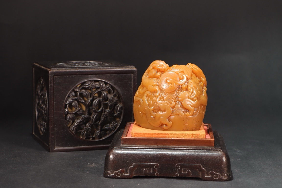 Yahoo!オークション - ∇古物堂∇ 寿山石 田黄石 獅子 重量243g 瑞獸 印...