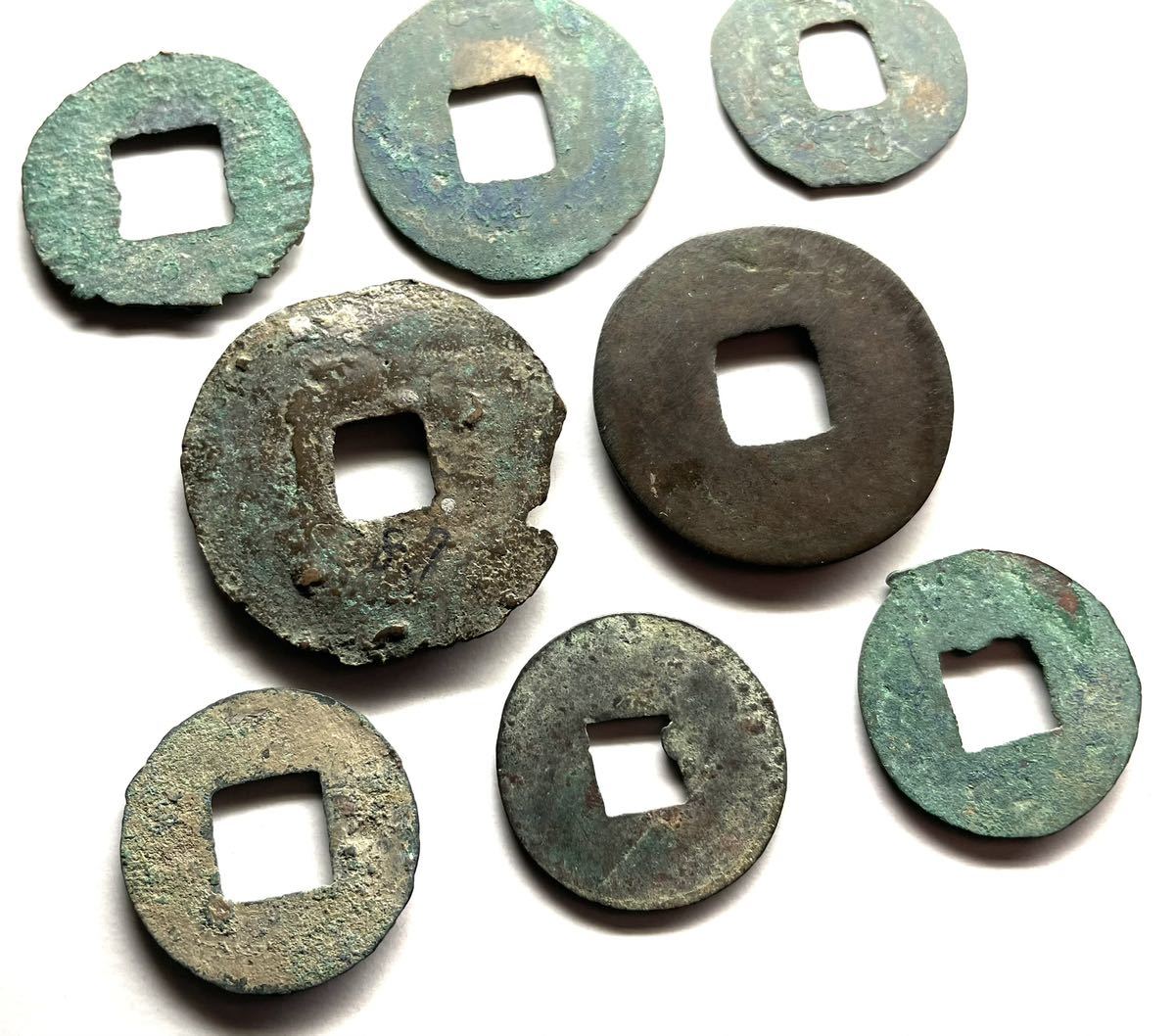 Yahoo!オークション - 半両銭 先秦 統一秦 前漢など 8枚 秦半両8.7g 古...