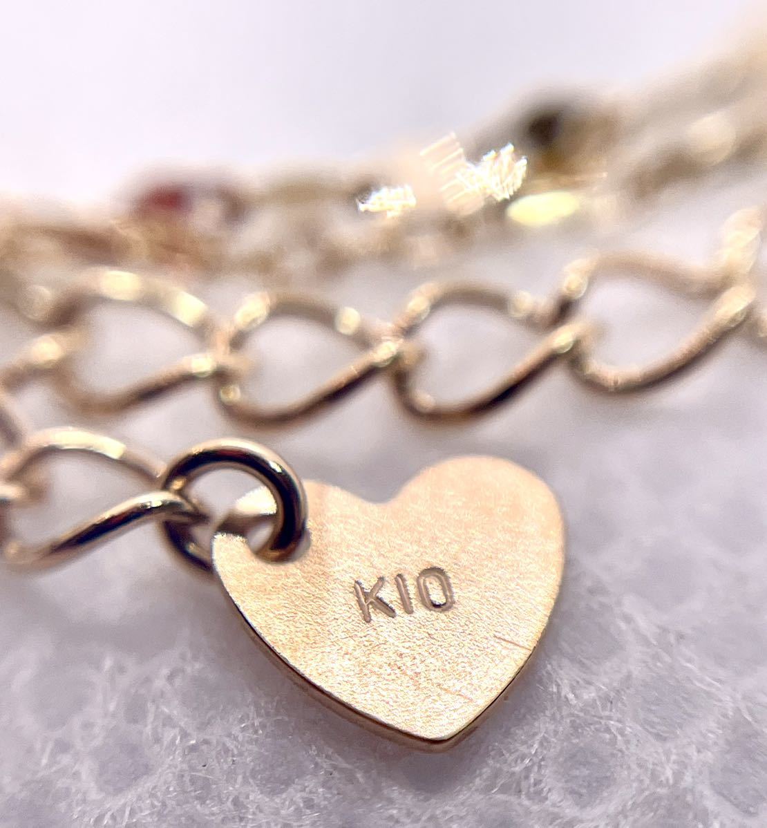 Yahoo!オークション - 組曲 K10YG 2連続チェーン ダイヤモンドブレスレ...