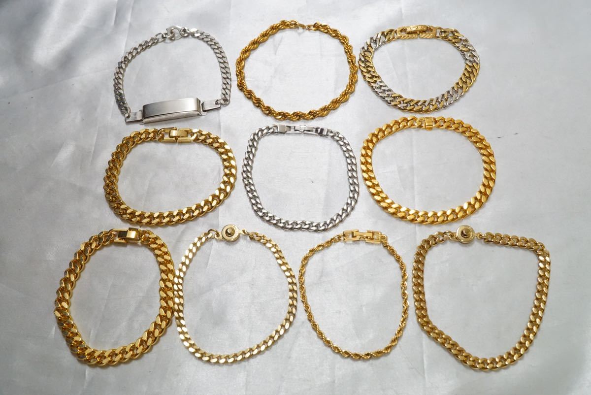 Yahoo!オークション - B342 喜平系 ヴィンテージ ブレスレット 10点セ...