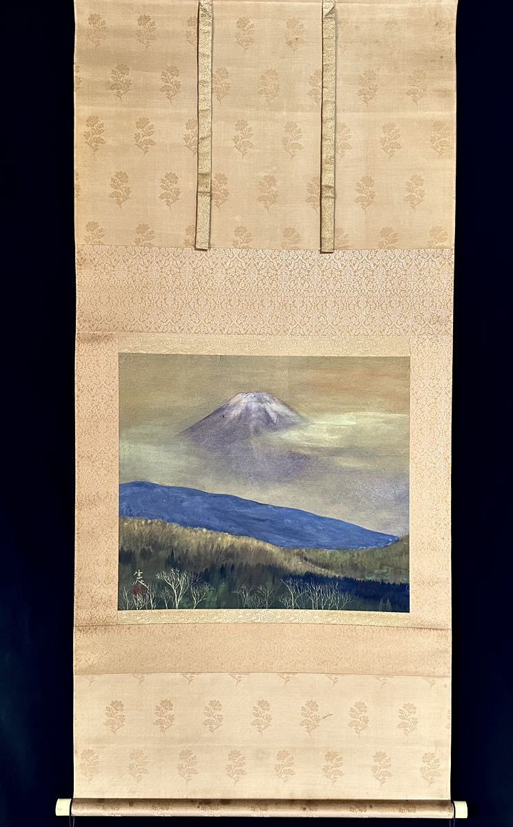 Yahoo オークション 【真作】川村憲邦「富士図」掛軸 紙本 山水図 日