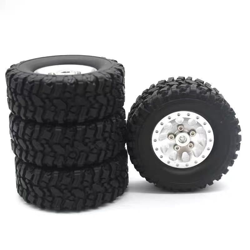 66mm 高精度金属ビードロック アルミホイール タイヤ付き 柔らか目 ラジコン 1/12 1/16 クローラー RC WPL C54 C24 c34 B14 mn99s D9O MN78 ...