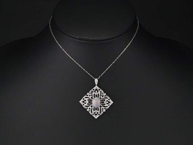 Yahoo!オークション - 音羽屋 ブラックオパール/1.81ct ダイヤ/0.40ct ...